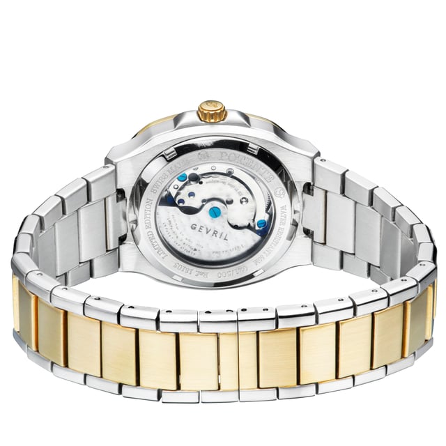 GV2 Automatic Men's Potente White Dial Two Tone Gold Bracelet Watch