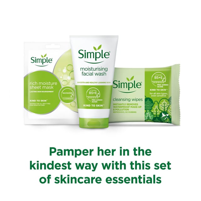 Simple Skin Kind Regime Collection Face Wash Mask & Wipes 3Pcs Gift Set ...