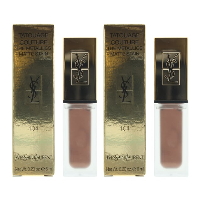 YSL Tatouage Couture The Metallics Matte Stain 6ml - Rose Gold Riot 104 x 2
