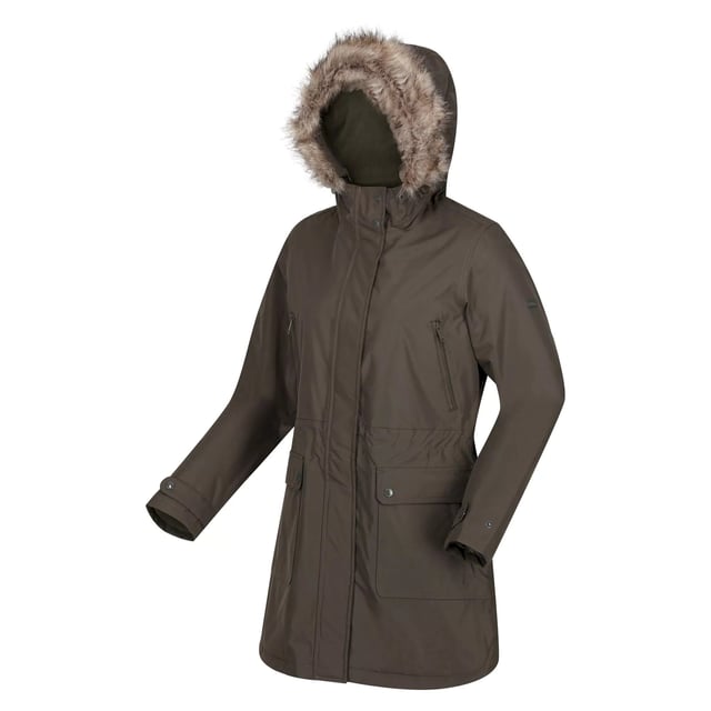 Regatta Womens/Ladies Sabinka Faux Fur Trim Parka (Dark Khaki)