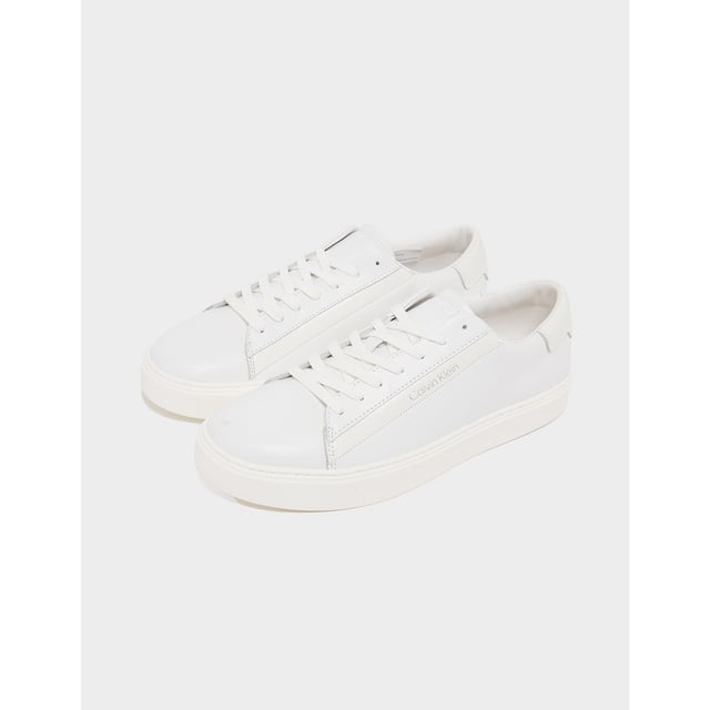 Men's Calvin Klein Cupsole Leather Trainers in White