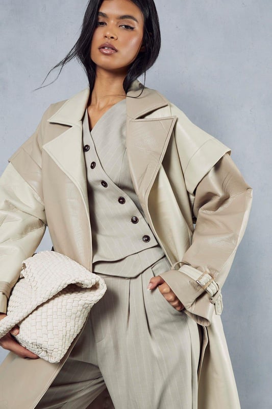 Monochrome Longline Trench Coat