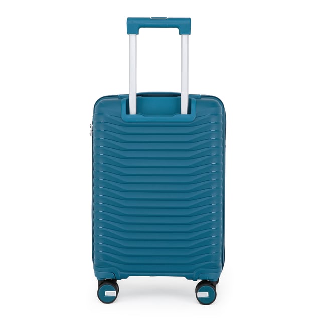 Hard Shell Blue Classic Suitcase 8 Wheel Cabin TSA Luggage Case Holiday ...