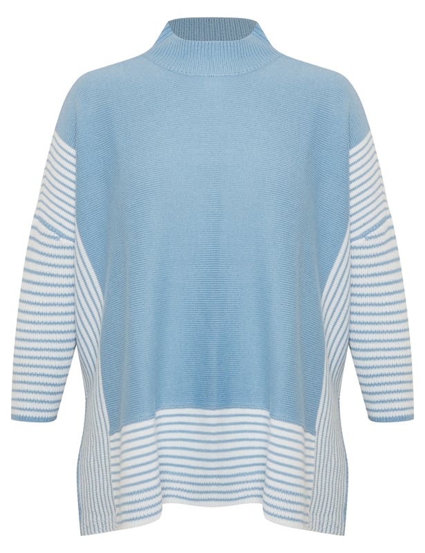 Womens Rockmans Long Sleeve Contrast Stripe Boxy Jumper