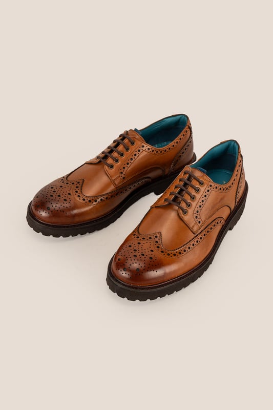 Gordon Tan Leather Derby Brogue