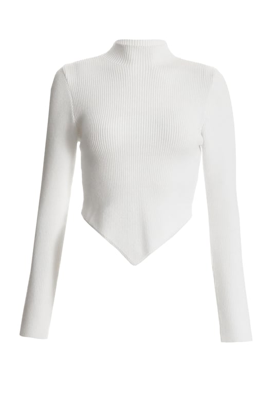 Cream Knitted Turtle Neck Crop Jumper