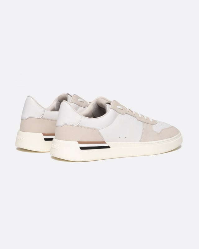 BOSS Orange Clint Mens Cupsole Lace-Up Trainers in Leather and Suede
