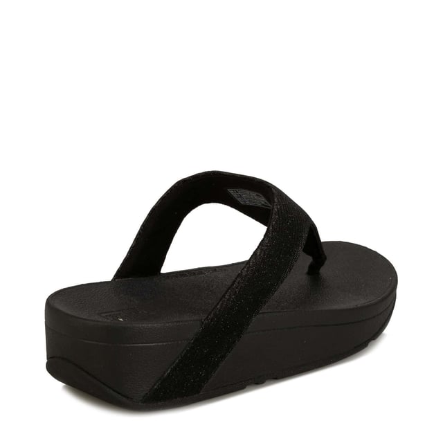 Dames Fit Flop Lottie Glitzy Toe Thong Sandalen in Zwart