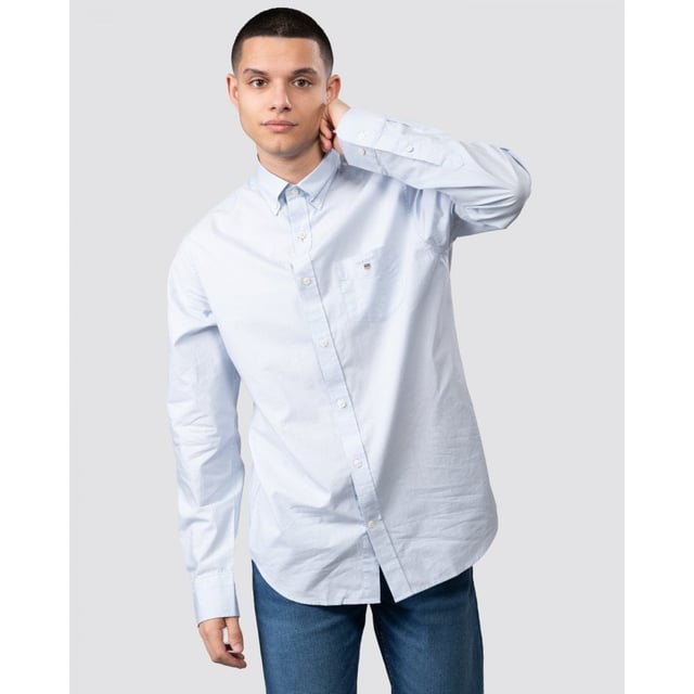 Men's Gant Regular Fit Broadcloth Shirt in Blue