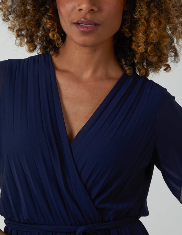 Pleated Wrap Over Jumpsuit