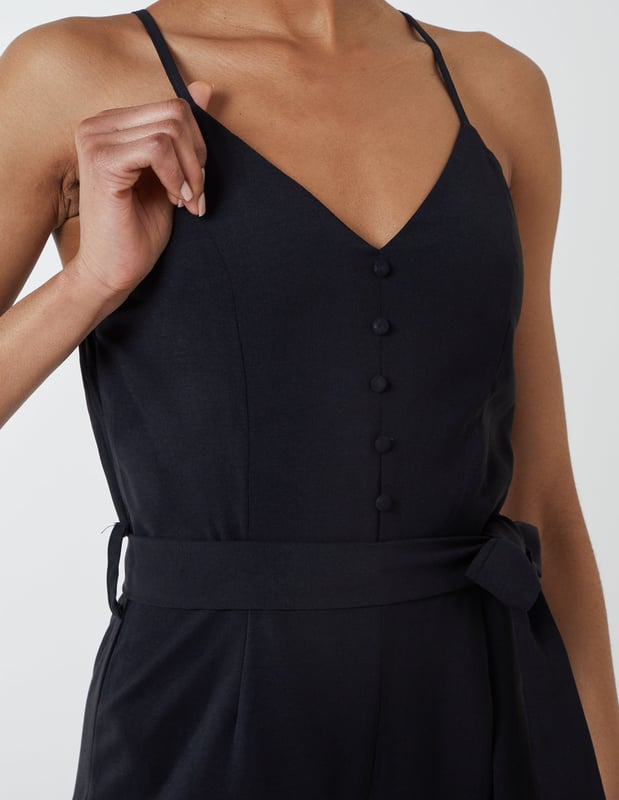 HAYLEY - Button Front Strappy Jumpsuit