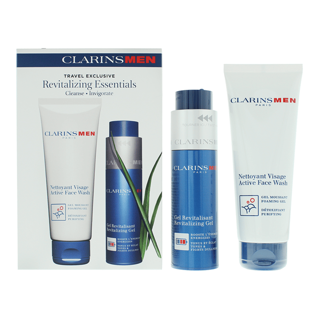 Clarins Men Revitalizing Essentials Gift Set - Face Wash 125ml + Gel 50ml