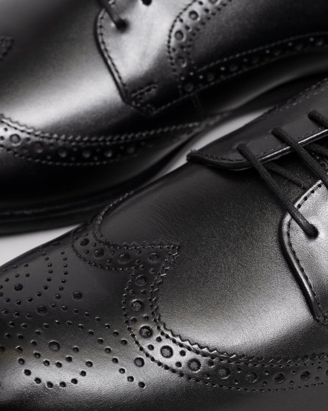 BOSS Orange Colby Mens Leather Derby Shoes with Brogue Details