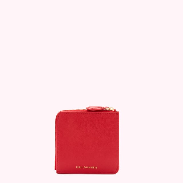 RED LONDON TRAVEL STAMPS SQUARE COIN PURSE