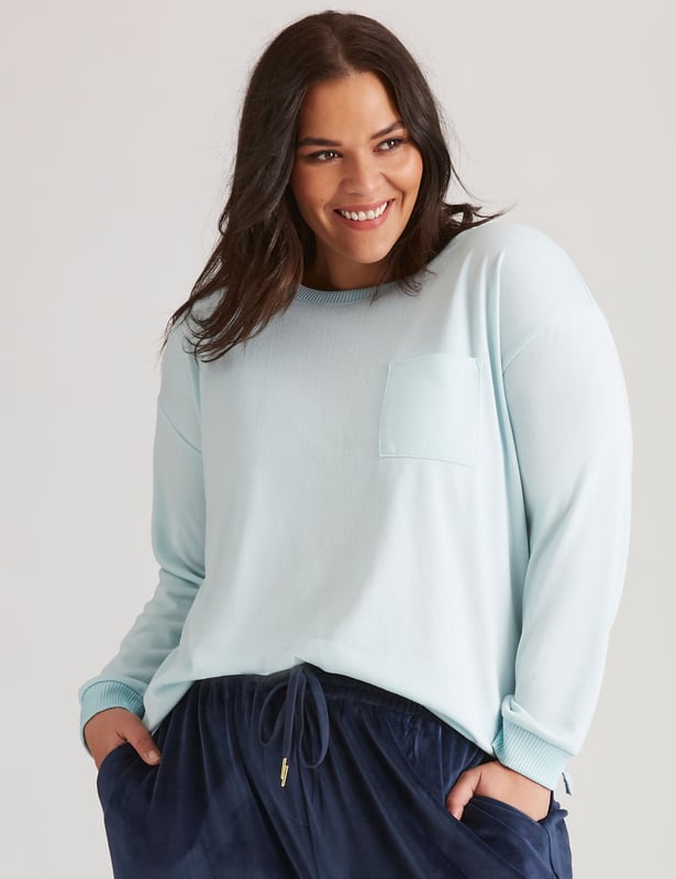 Womens Autograph Knitwear Scoop Neck Long Sleeve Pocket Jumper - Plus Size