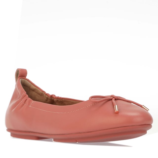 Women's Fit Flop Allegro Bow Leather Ballerina Pumps in Rose