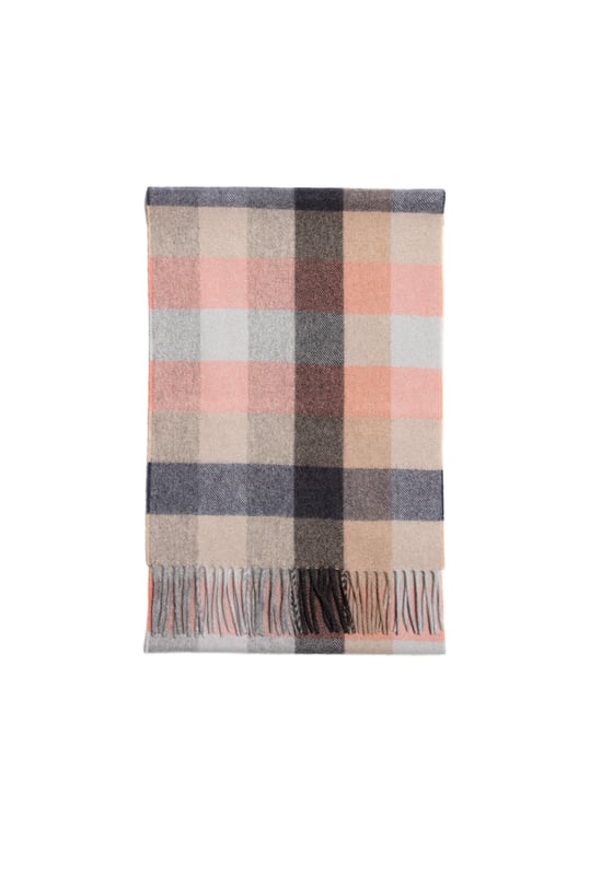 The Cashmere Check Scarf-Salmon Check