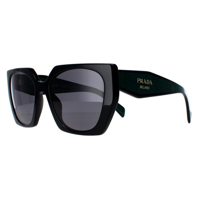 Prada Rectangle Womens Black Dark Grey Polarized PR15WS