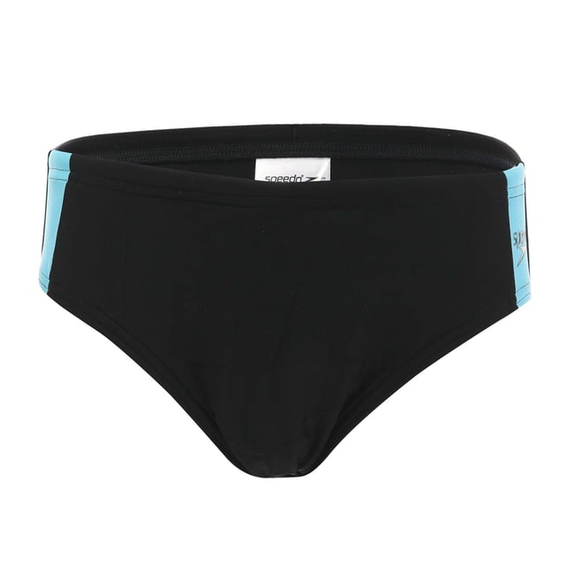 Boy's Speedo Boom Logo Splice 6.5cm Trunks in black blue