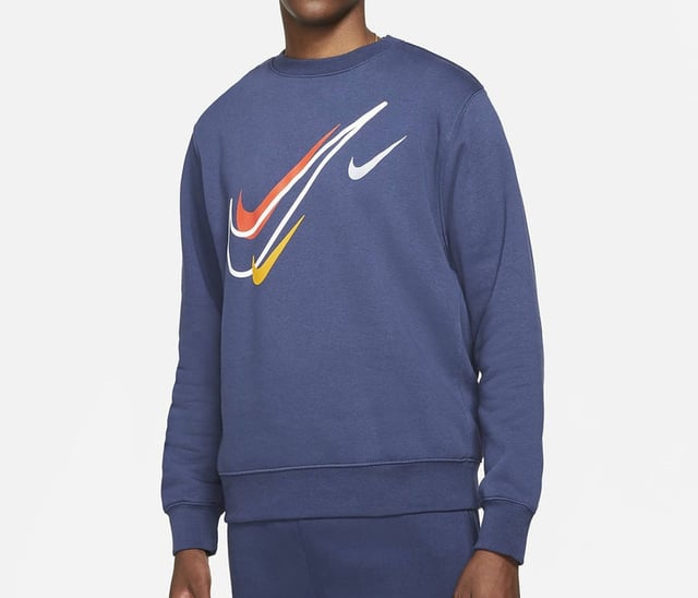 Nike Sportswear Mens Multi Swoosh Sweatshirt In Navy