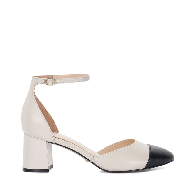 Dune Ladies Careless - Leather Block Heel Ankle Strap Courts