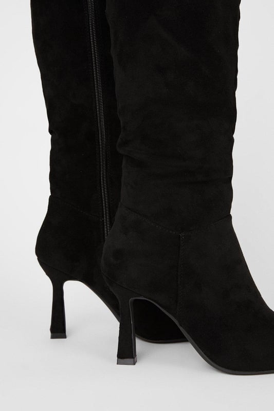 Kristina Knee High Pointed Ruched Boots