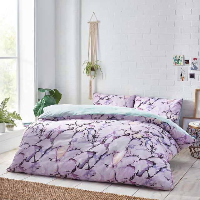 Marble Abstract Reversible Duvet Cover Set