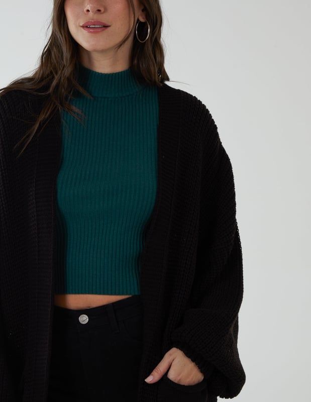 Edge to Edge Knitted Long Cardigan