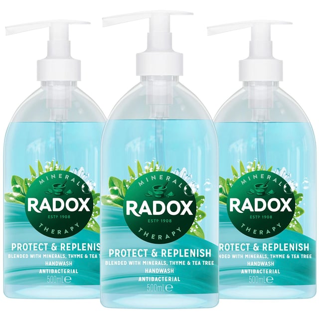 Radox Mineral Therapy Protect & Replenish Antibac Handwash, 3x 500ml
