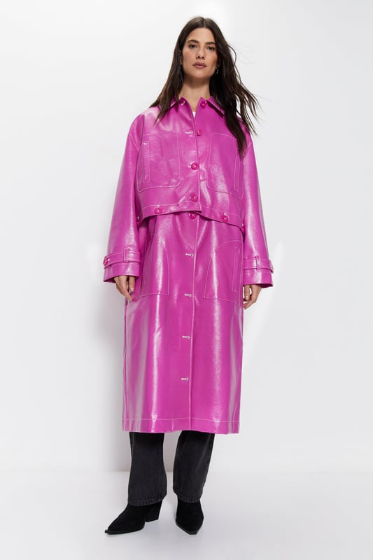 Premium Vinyl Button Coat