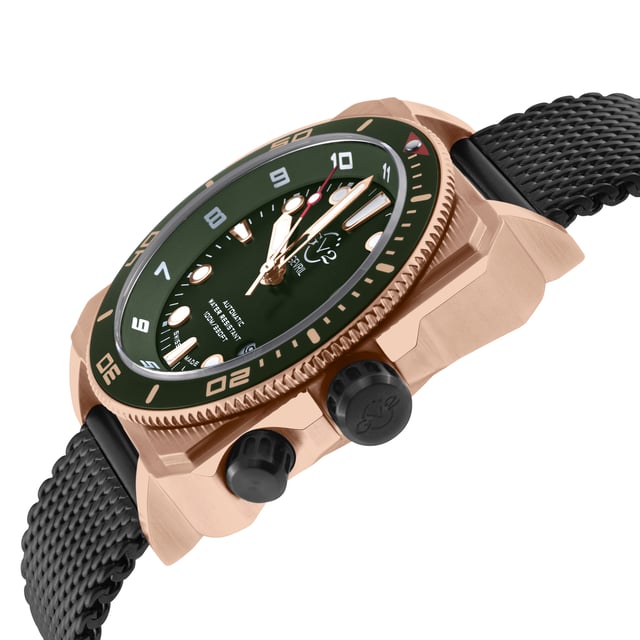 GV2 Men's XO Submarine 4543B Swiss Automatic, SW200 Movement Green ...