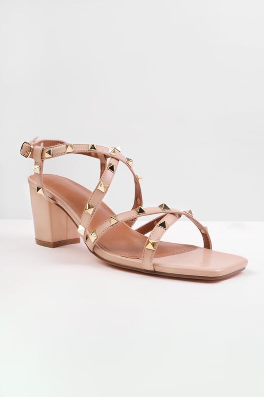 Where's That From Womens 'Intense' Strappy Block Heel Sandals With Stud ...
