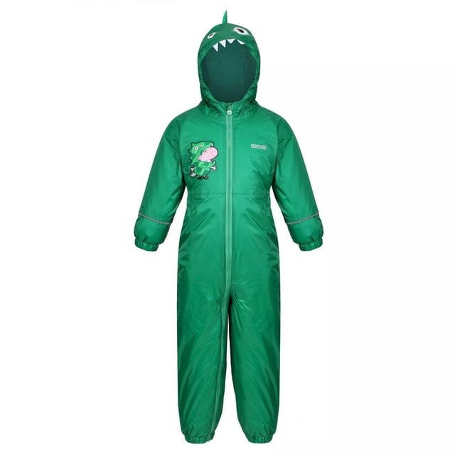 Regatta Childrens/Kids Mudplay Peppa Pig Dinosaur Puddle Suit (Jellybean Green)