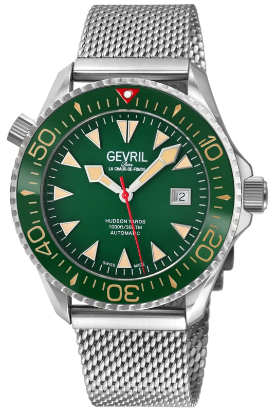 Gevril Men's Hudson Yards Swiss Automatic Green Watch