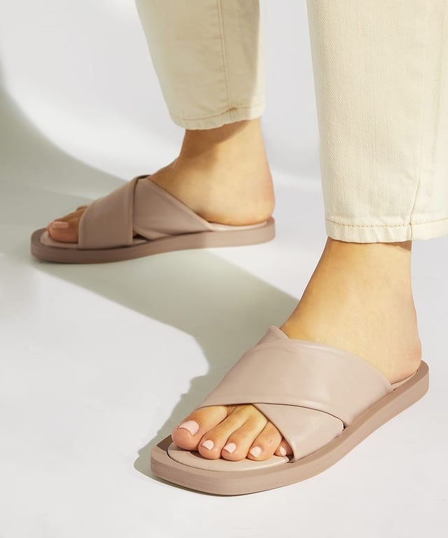 Dune Ladies LICORICE Leather Sandals Licorice