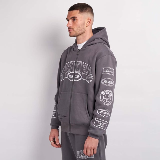 Men's Mercier Compton Zip Up Hoodie in Grey