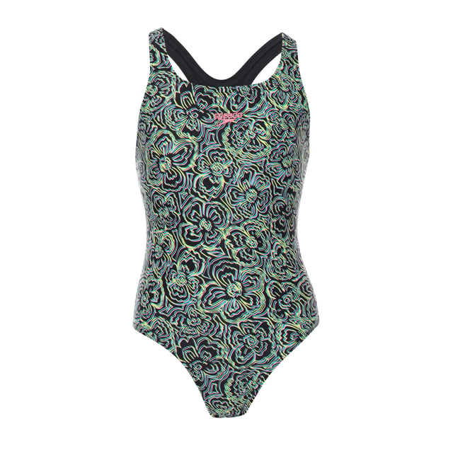 Girl's Speedo Allover Medalist Swimsuit in Navy