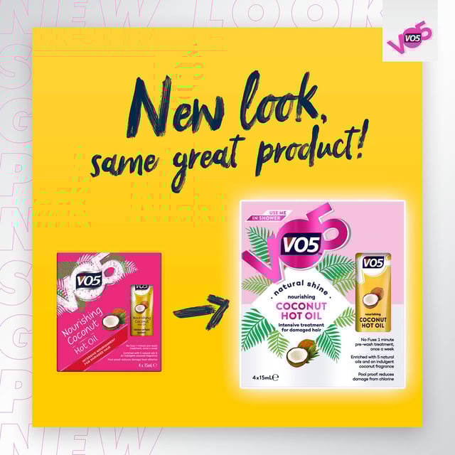 VO5 Nourishing Coconut Hot Oil Natural Shine for Damaged Hair 4x15ml, 6 ...