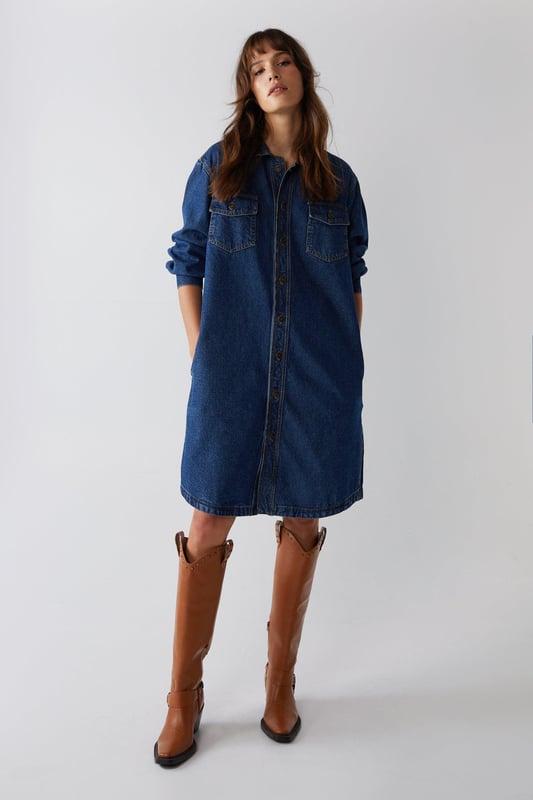 The Longline Denim Shirt Dress
