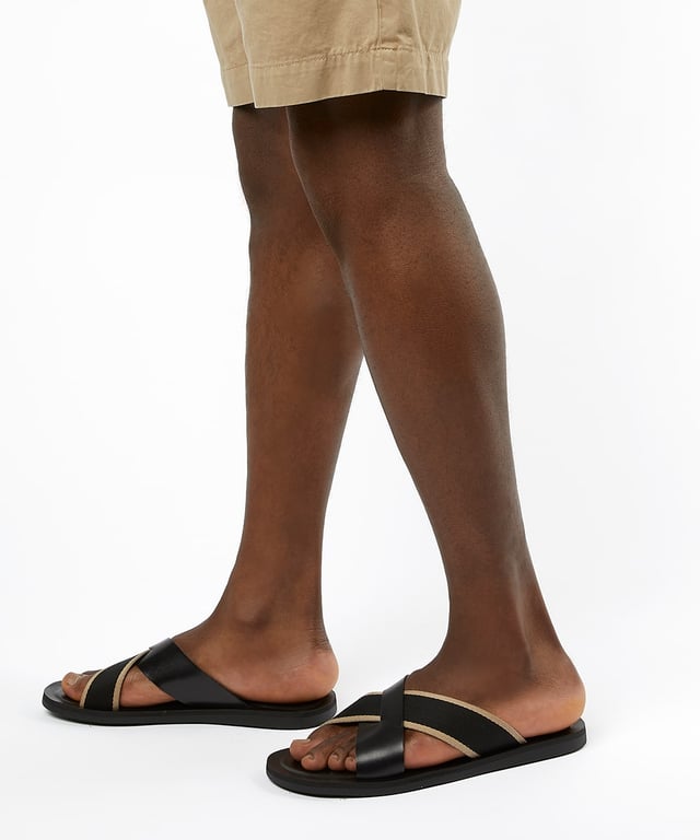 Dune Mens IDEAL Cross-Strap Sliders
