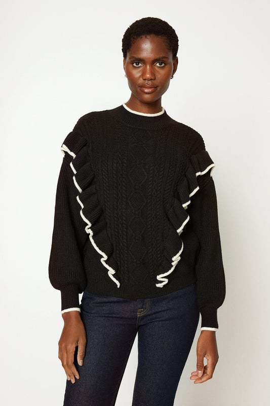 Frill Front Cable Detail Jumper