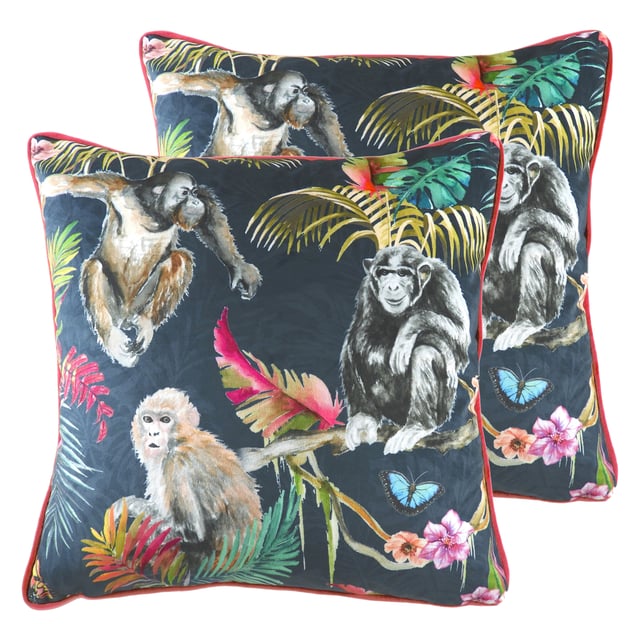 Jungle Monkey Cushions (Twin Pack)