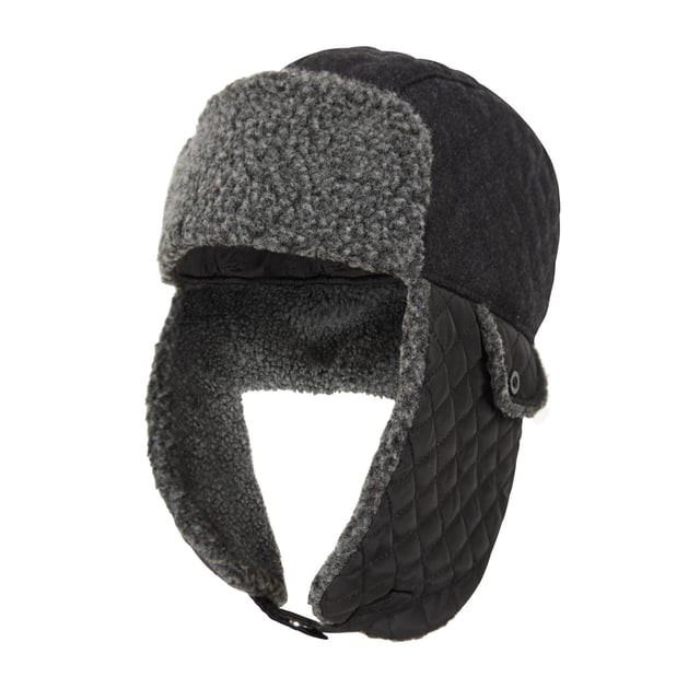 Mountain Warehouse Unisex Adult Brunswick Quilted Trapper Hat (Charcoal)