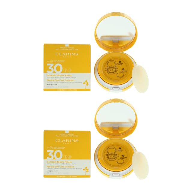 Clarins Mineral Sun Care Spf 30 Compact Sun Cream 11.5ml x 2