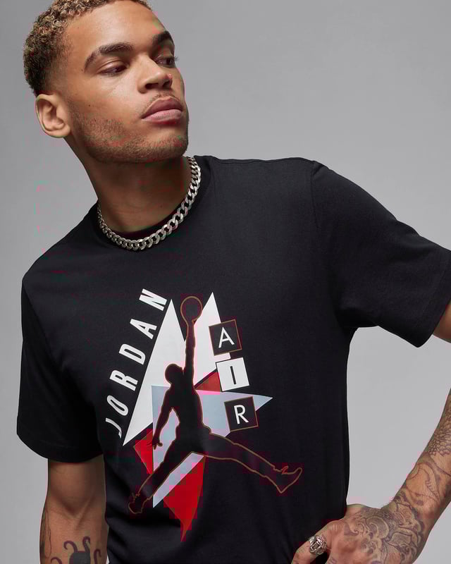 Nike Air Jordan Graphics T Shirt In Black