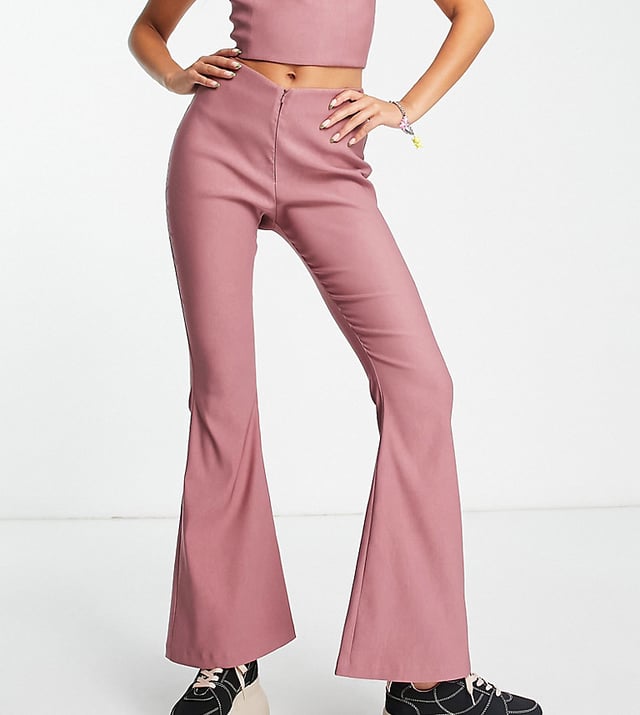 COLLUSION bengaline flare trouser co-ord in pink