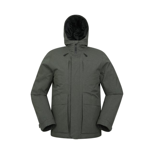 Mountain Warehouse Mens Tempest Vattentät Vadderad Jacka (Khaki Grön)