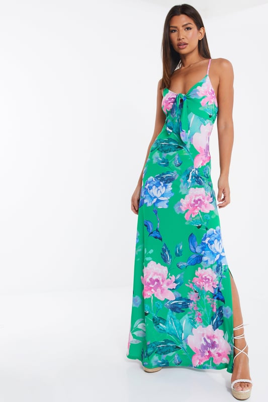 Green Floral Maxi Dress