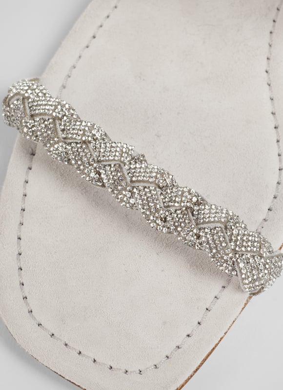 LK Bennett Ria Flat Sandals, Silver