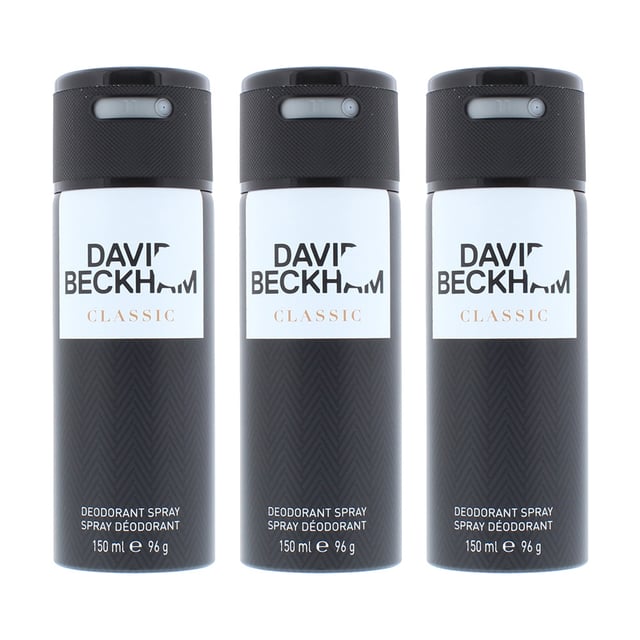 David Beckham Classic Deodorant Spray 150ml x 3
